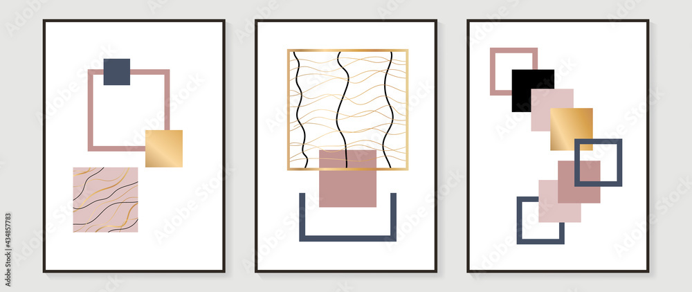 Abstract Math art background vector. Modern block color art wallpaper ...