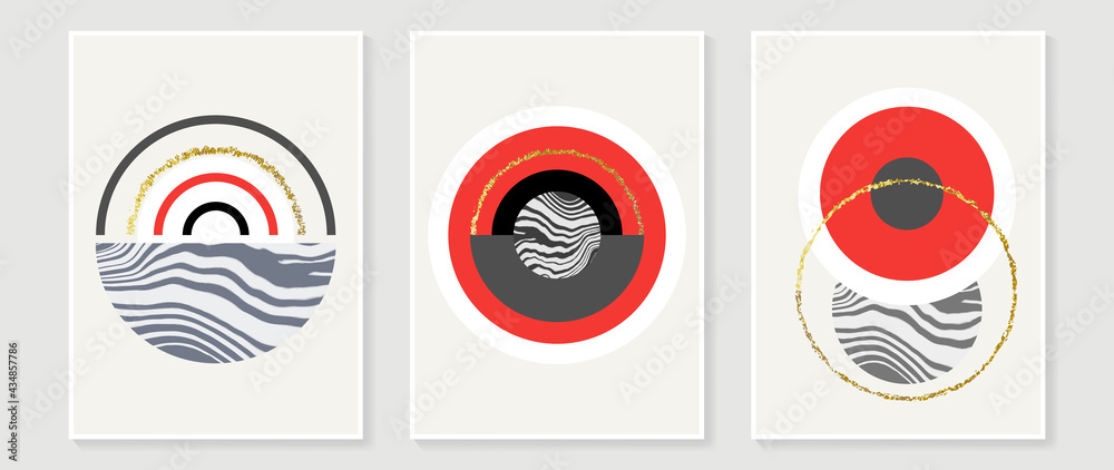 Abstract Math art background vector. Modern block color art wallpaper ...