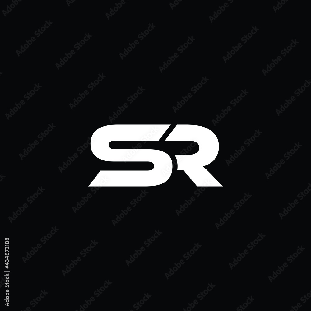 sr letter logo design Stock Vector | Adobe Stock