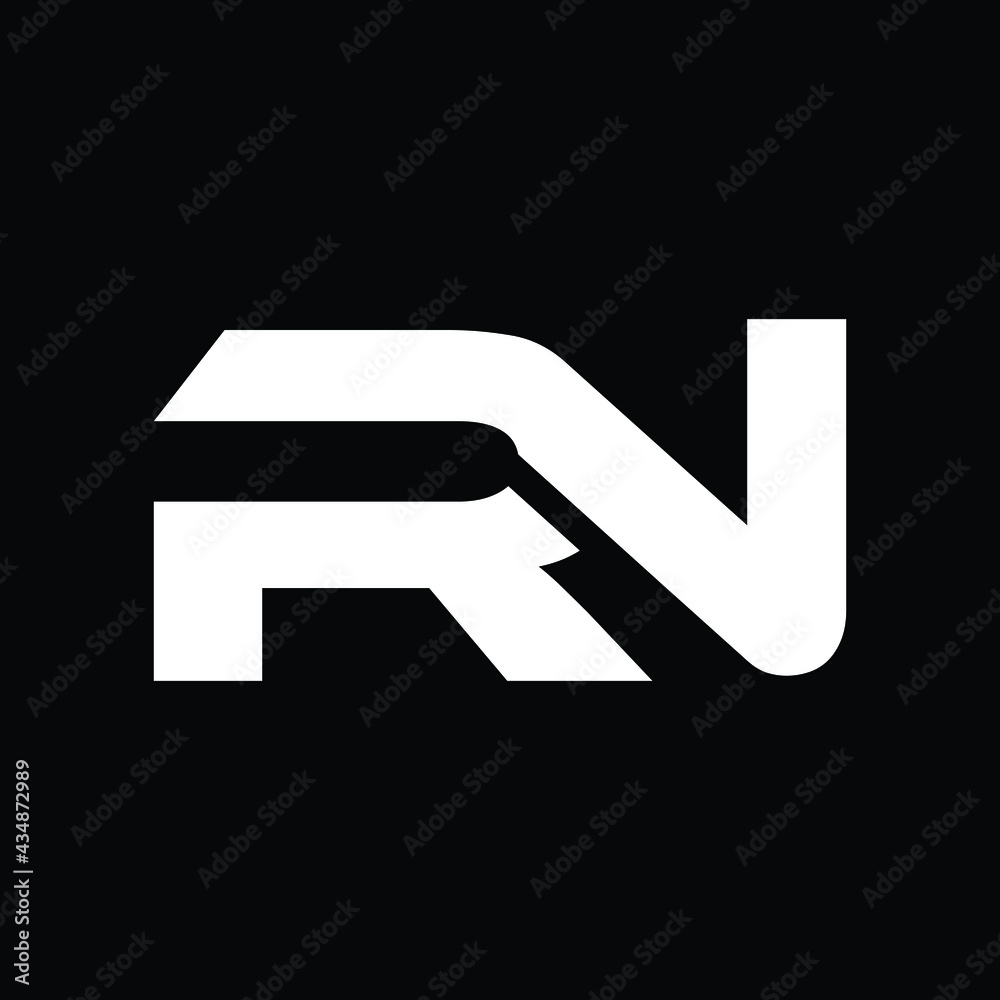 rn letter logo design with black background Stock Vector | Adobe Stock