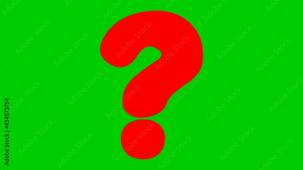 Animated funny red symbol of question mark. Looped video. Vector ...
