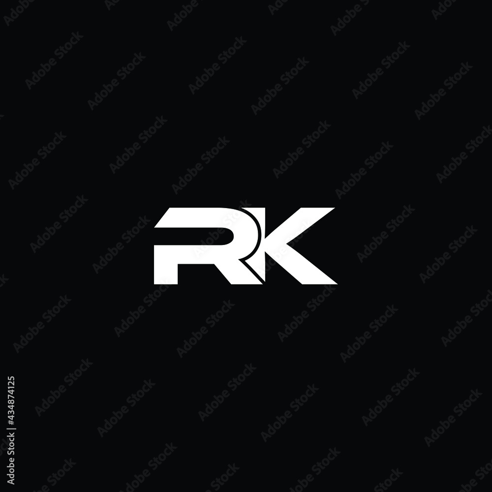 rk modern letter logo design with black background Stock Vector | Adobe ...