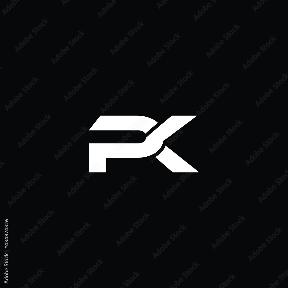 pk modern letter logo design with black background Stock Vector | Adobe ...