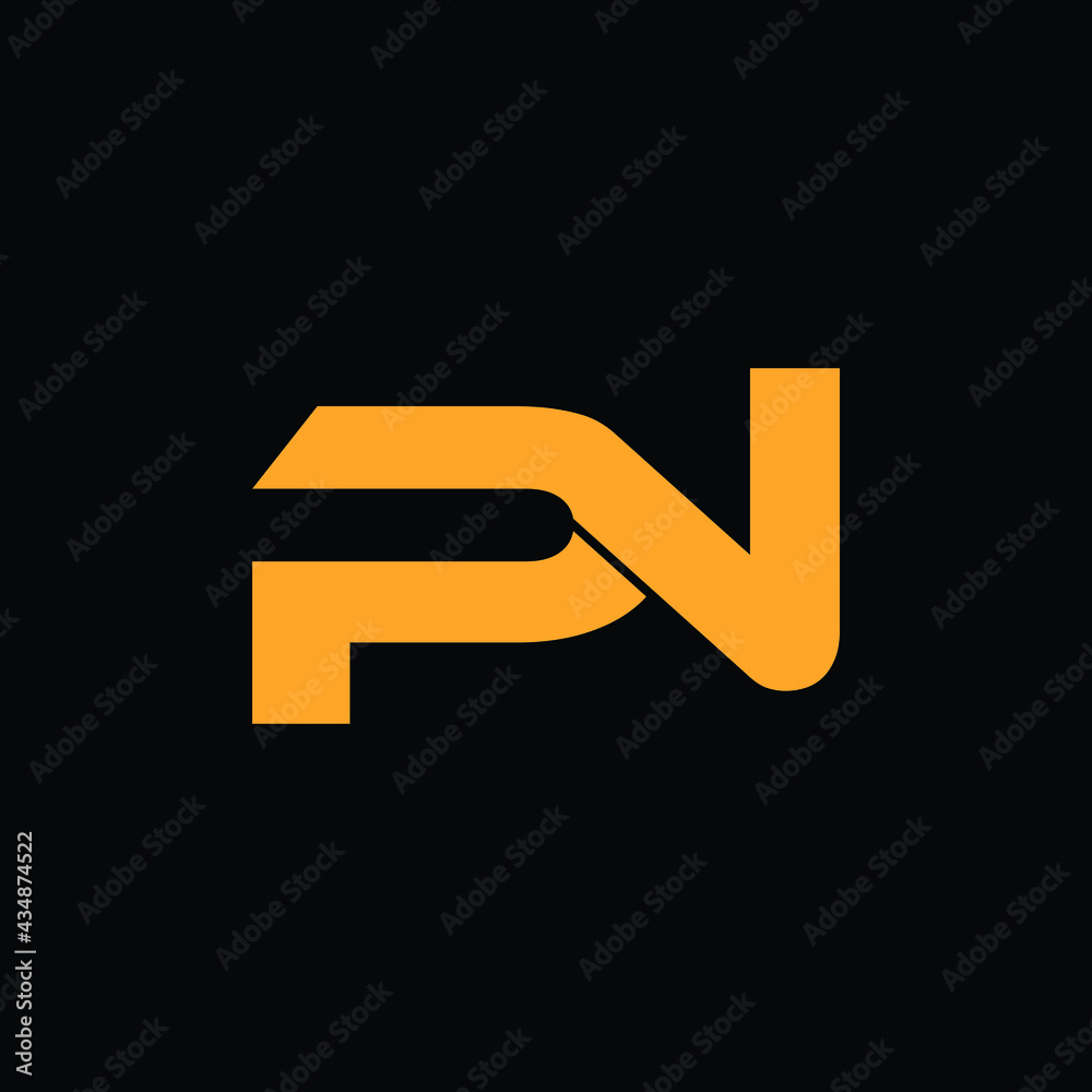 pn modern letter logo design with black background Stock Vector | Adobe ...