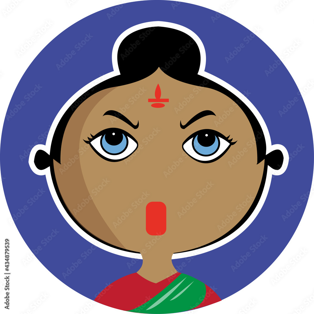 Cartoon character face by Indian artist. Stock Illustration | Adobe Stock