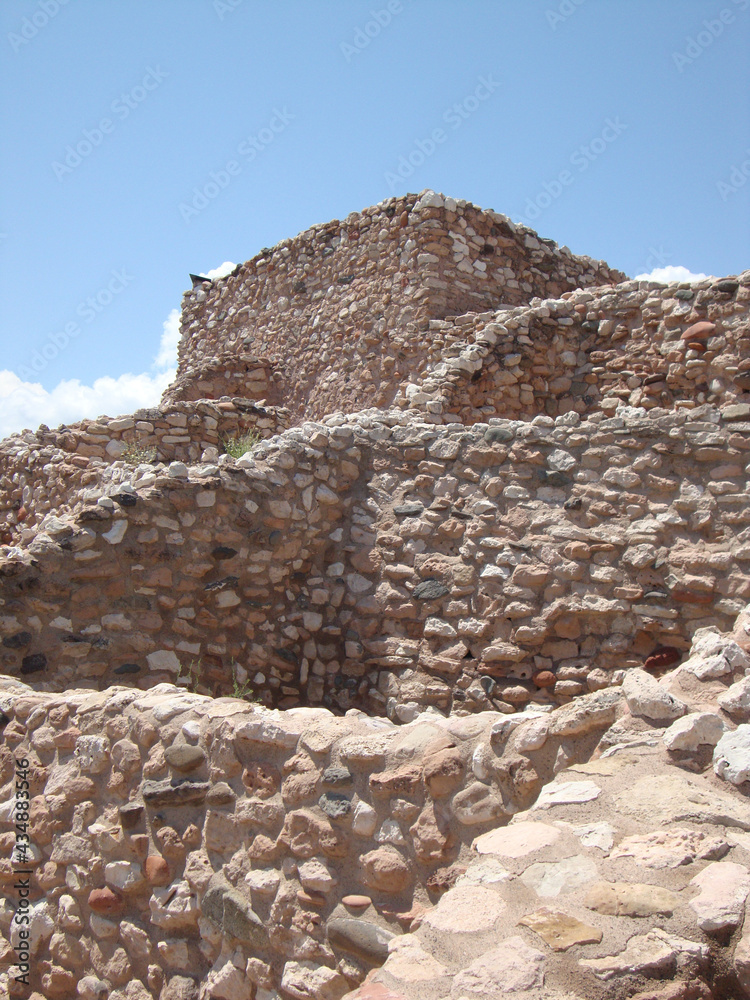 Stone masonry complex at the ancient Tuzigoot National Monument ruins ...