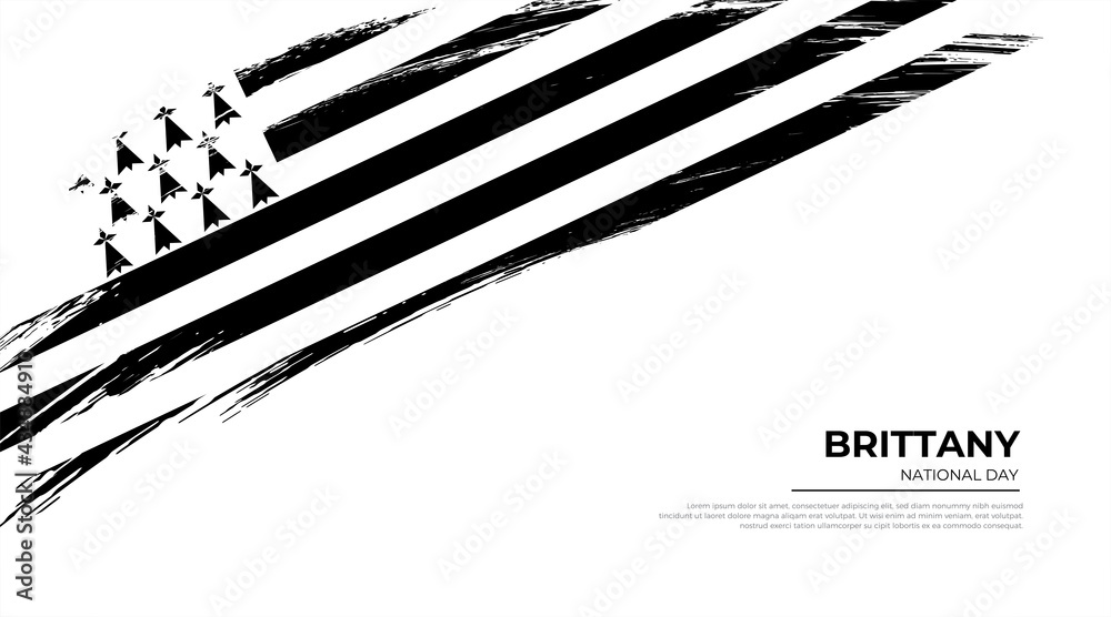 Flag of Brittany country. Happy national day of Brittany background ...
