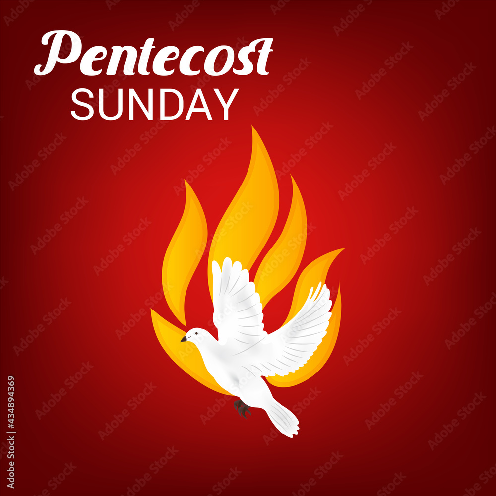Vector illustration of a Background for Pentecost Holy spirit dove ...