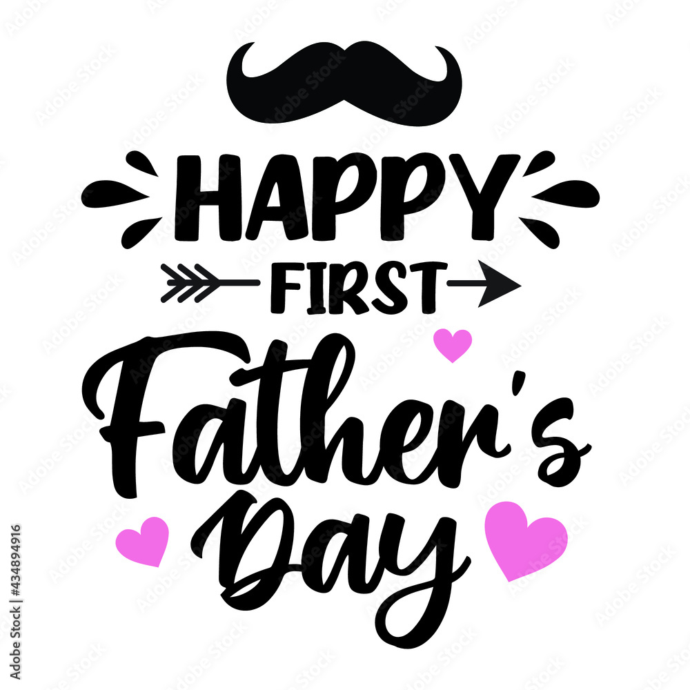 Happy Fathers Day calligraphy. My first Fathers day light banner. Happy ...