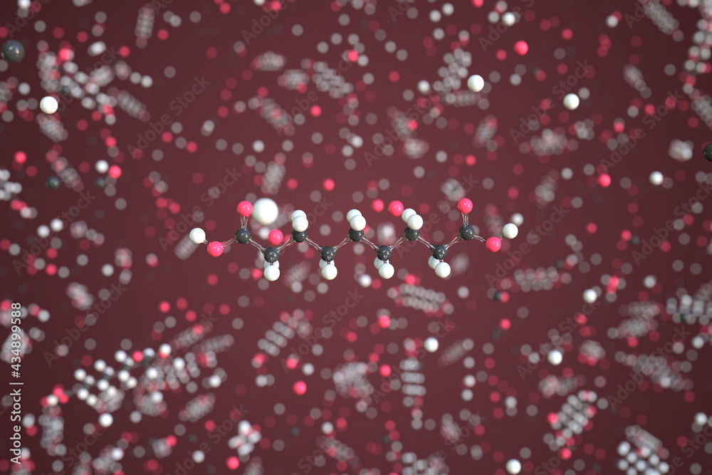 Azelaic acid molecule. Conceptual molecular model. Chemical 3d ...