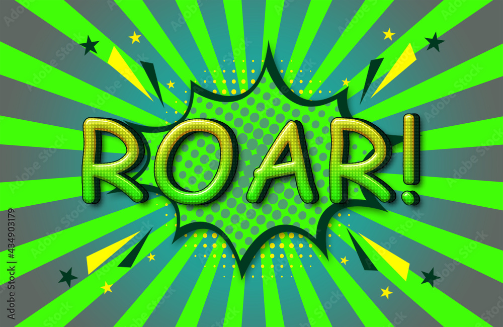 ROAR! Comic Speech 3d Text Style Effect high resolution Stock ...