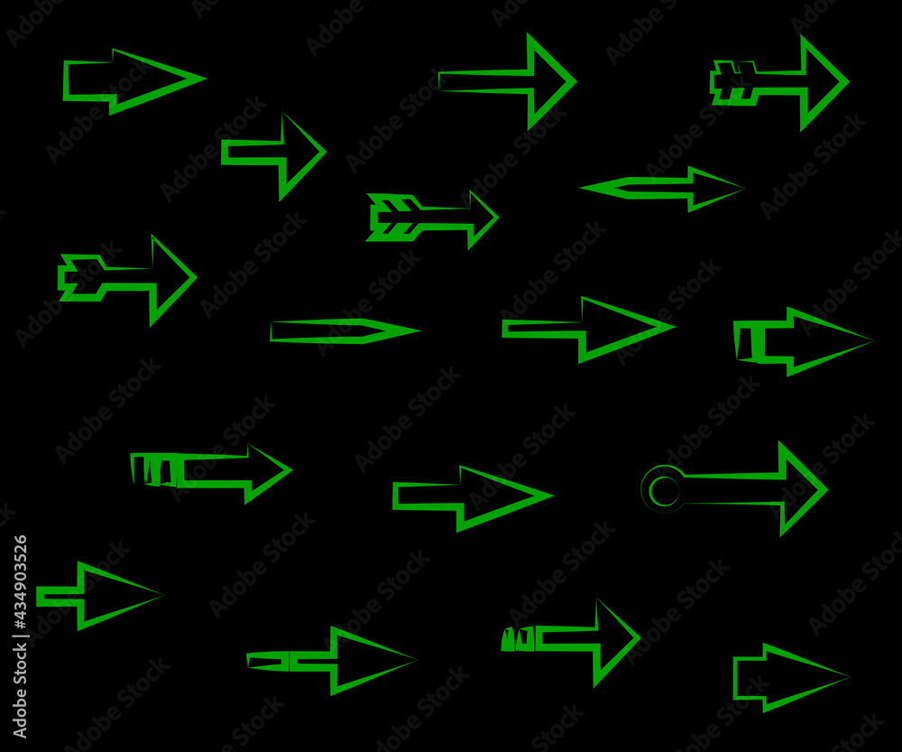 Various arrows symbols. Set. Vector illustration. Stock Vector | Adobe ...