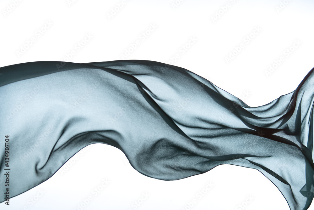 Smooth elegant transparent cloth separated on white background. Texture ...