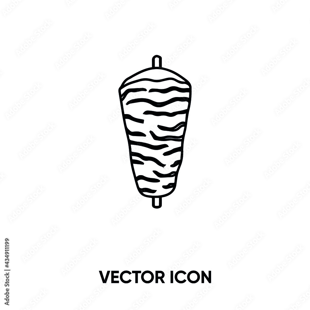 Kebab vector icon . Modern, simple flat vector illustration for website ...