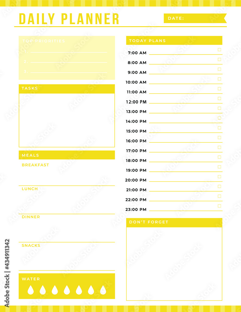 Daily planner template. printable template - Easy to plan your day ...