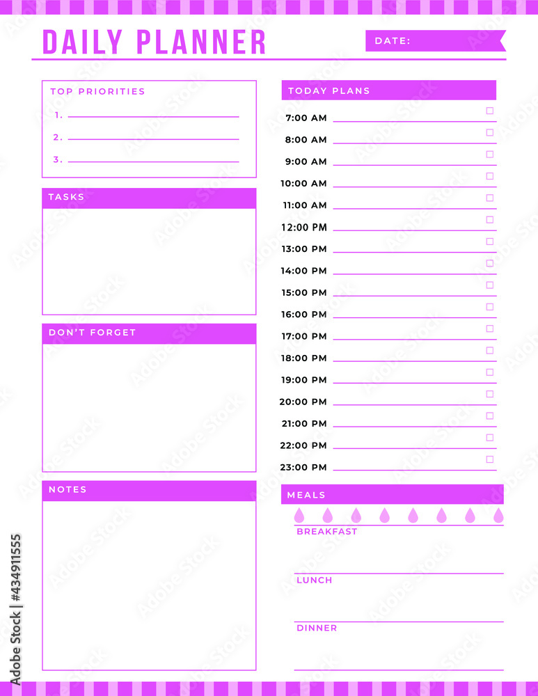 Daily planner template. printable template - Easy to plan your day ...