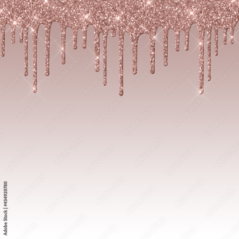 Dripping Rose Gold Glitter Digital Paper Stock Illustration | Adobe Stock