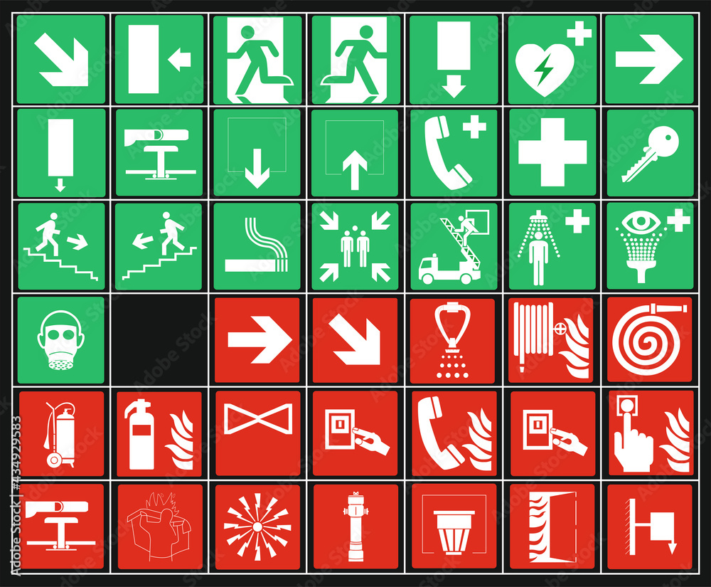 ISO 7010 SIGN WARNING SET SYMBOL SAFETY Stock Vector | Adobe Stock