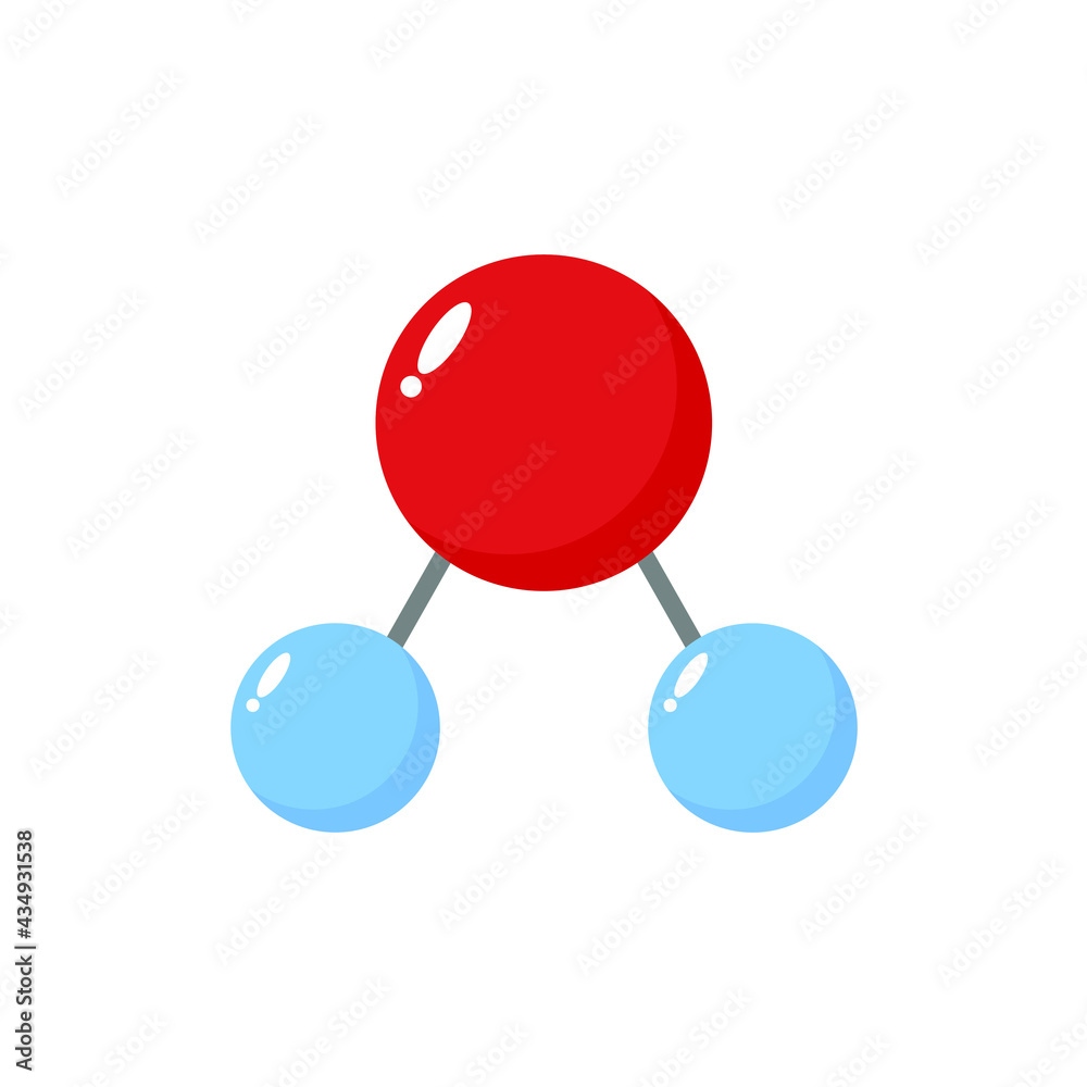 Vector illustration of water or H2O molecule, for logos, symbols, signs ...