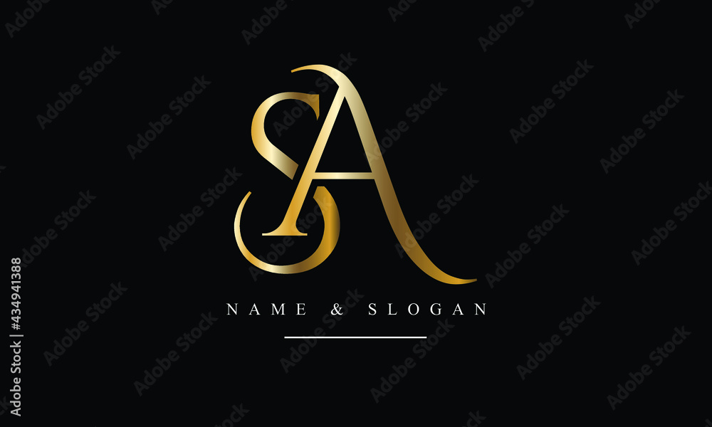 Vetor de SA, AS, S, A abstract letters logo monogram do Stock | Adobe Stock