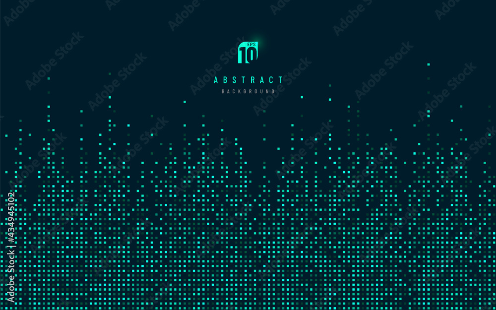 Modern vertical blue, green glow color pixel banner. Abstract digital ...