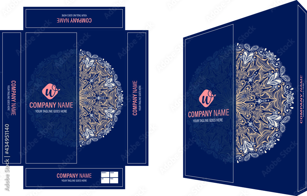 Men's Garments Shirt box design template and mock up box. Stock Vector ...