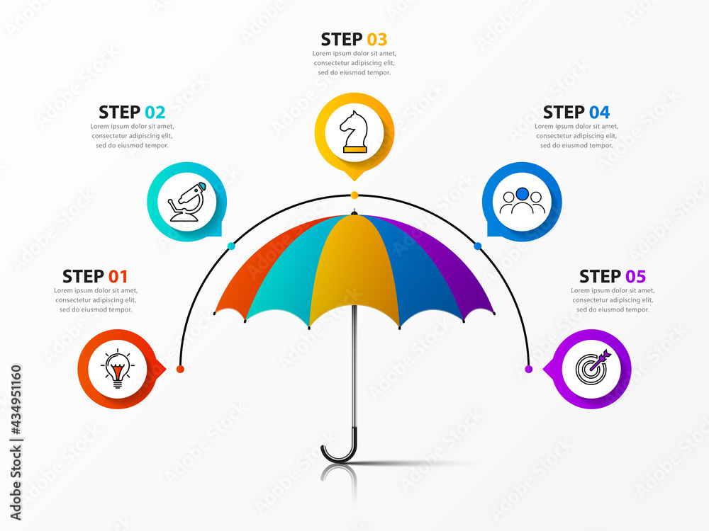 Infographic design template. Creative concept with 5 steps Stock Vector ...