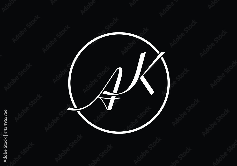 Initial Monogram Letter A K Logo Design Vector Template. Graphic ...