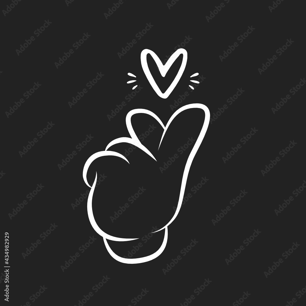 Fototapeta Hand Heart Vector, Hand Sign, Love Signal, Finger Heart ... Fototapeta Hand Heart Vector, Hand Sign, Love Signal, Finger Heart ...