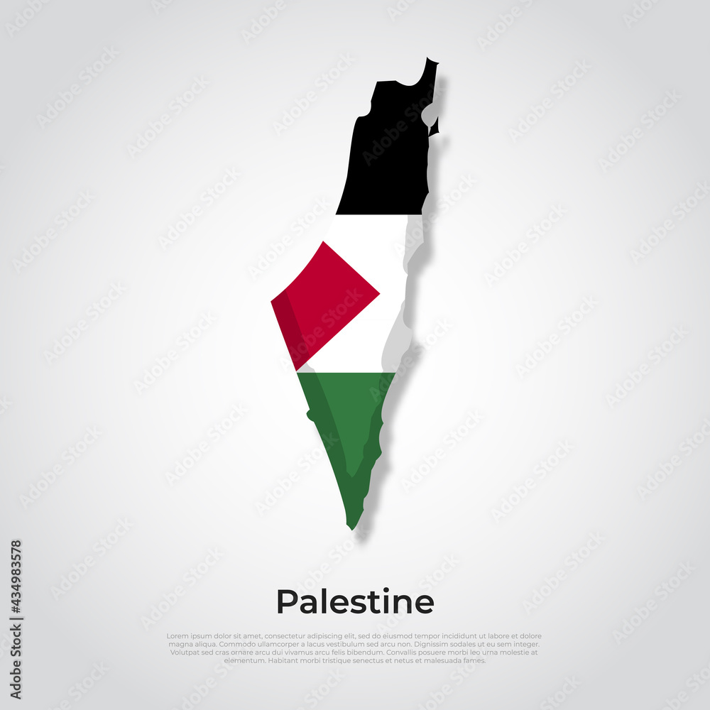 Vector map flag of palestine isolated on white background. Vector ...