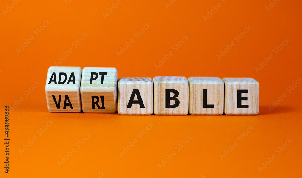 Adaptable or variable symbol. Turned wooden cubes and changed the word ...