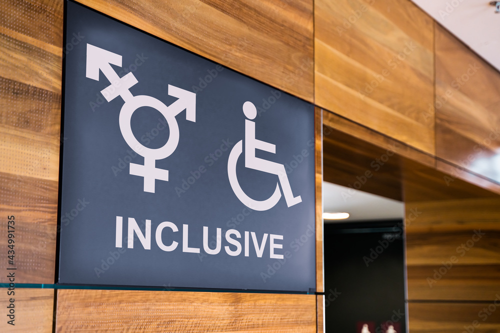 Inclusive Public Restroom Sign Stock Photo | Adobe Stock