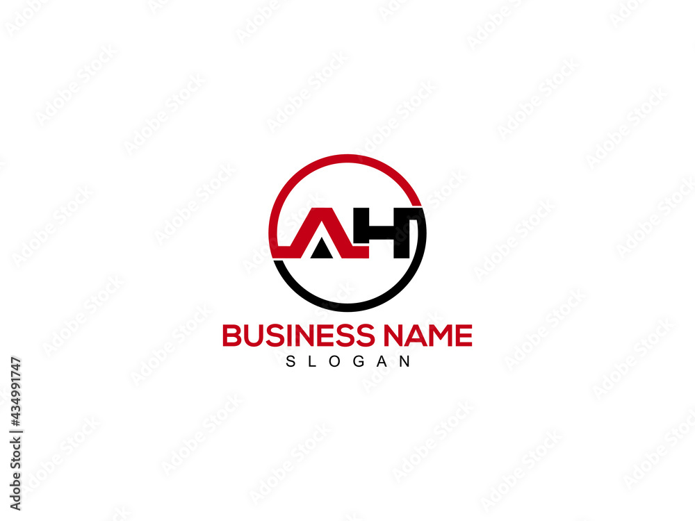 Letter AH Logo, circle ah logo icon vector for business Stock Vector ...