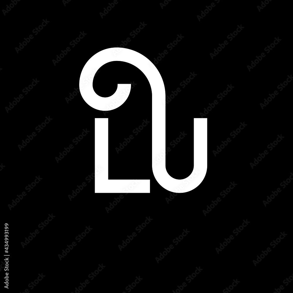 LU Letter Logo Design. Initial letters LU logo icon. Abstract letter LU ...