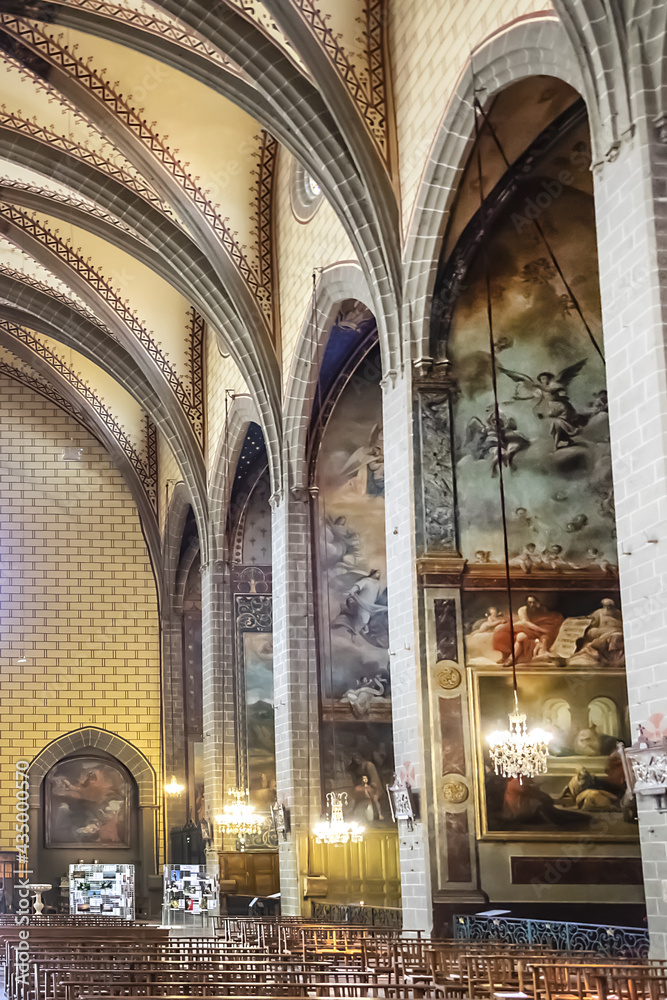 Interior of Roman Catholic Perpignan Cathedral of Saint John the ...