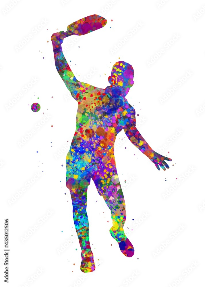 Pickleball sport watercolor art, abstract painting. sport art print ...