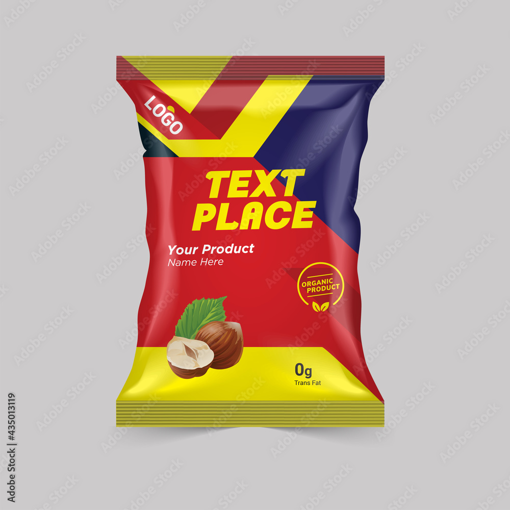 Vetor de Realistic vector design chips packaging template, Package ...