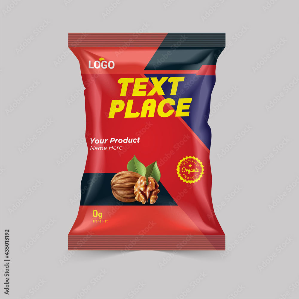 Realistic vector design chips packaging template, Package template ...