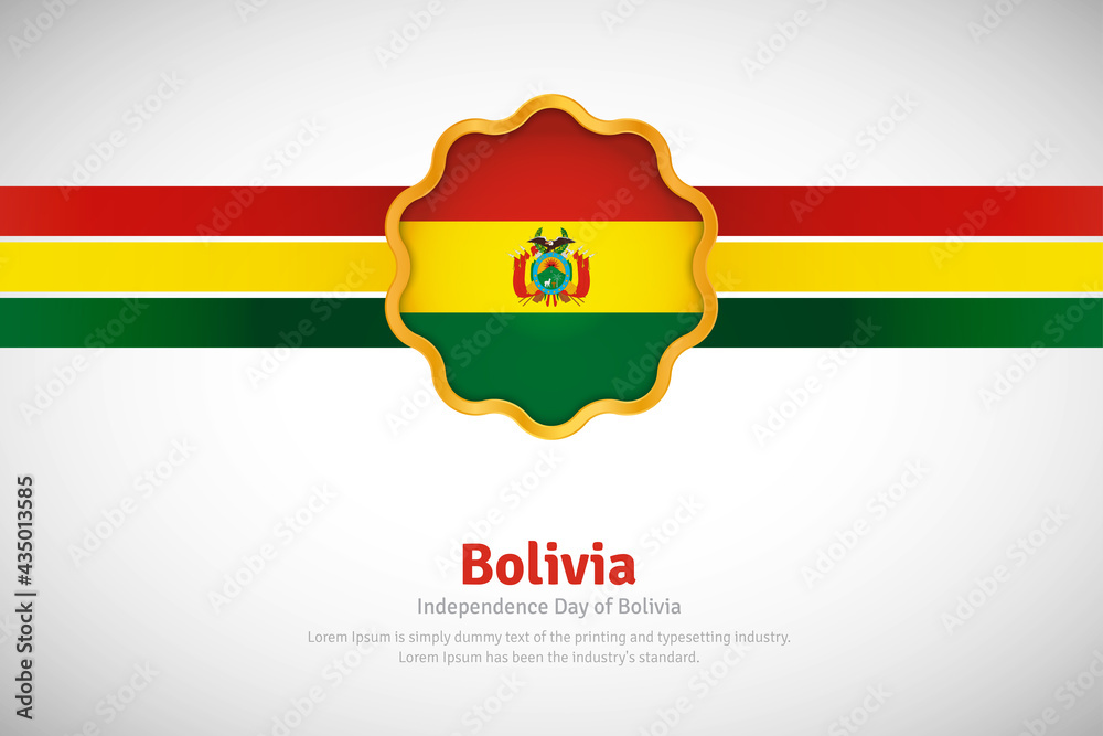 Artistic happy independence day of Bolivia with country flag in golden ...