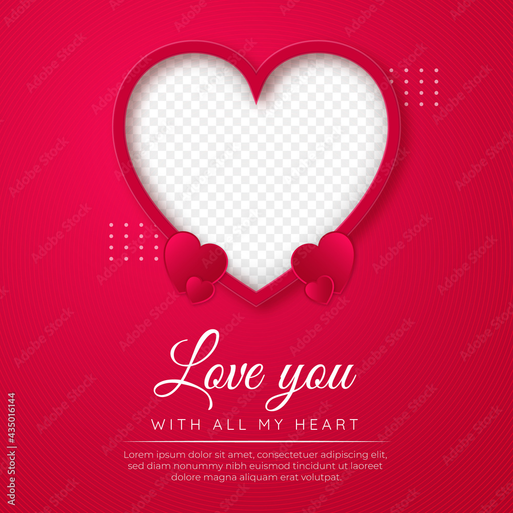 Love Romantic Couple Social Media Post Template with empty space for ...