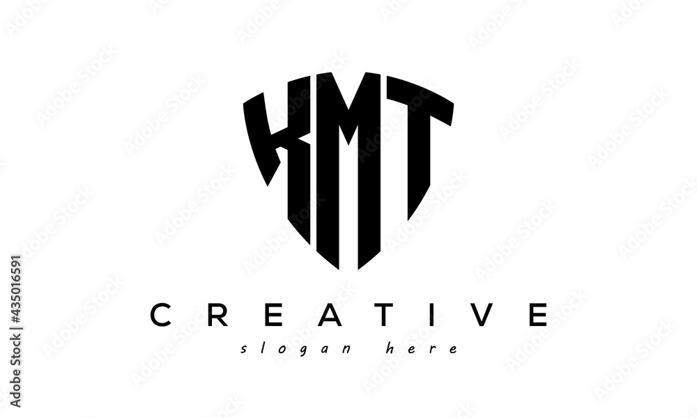 KMT letters creative logo with shield Stock Vector | Adobe Stock