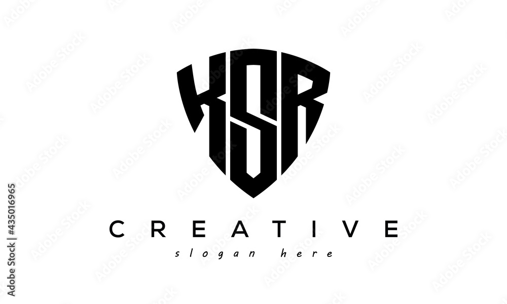 KSR letter creative logo with shield Stock Vector | Adobe Stock