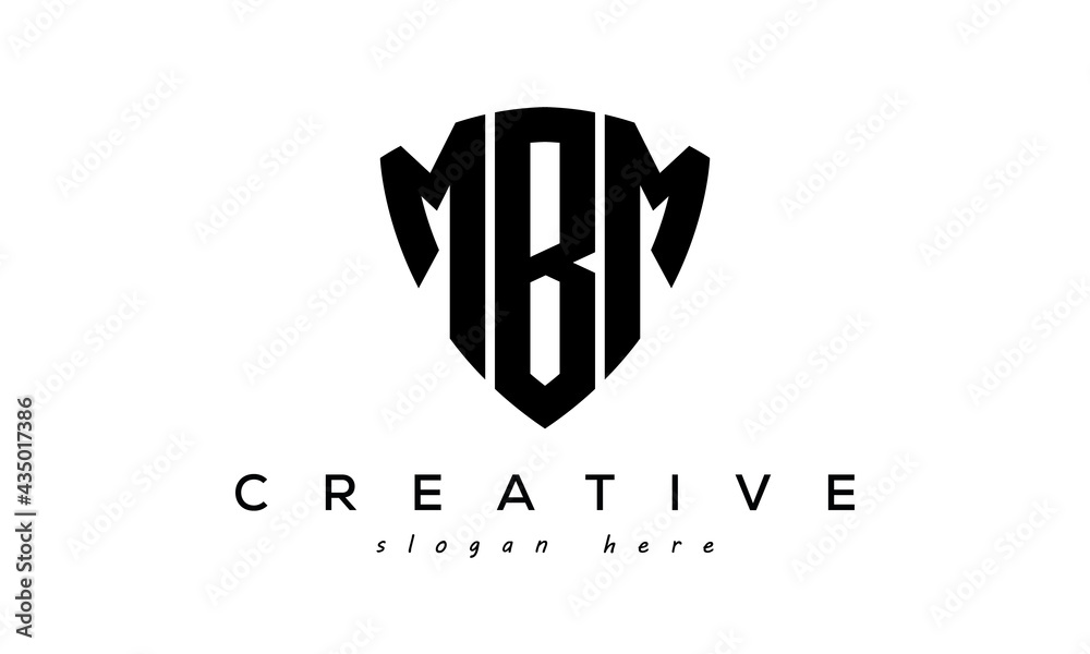 MBM letters creative logo with shield Stock Vector | Adobe Stock