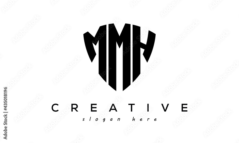 MMH letters creative logo with shield Stock Vector | Adobe Stock