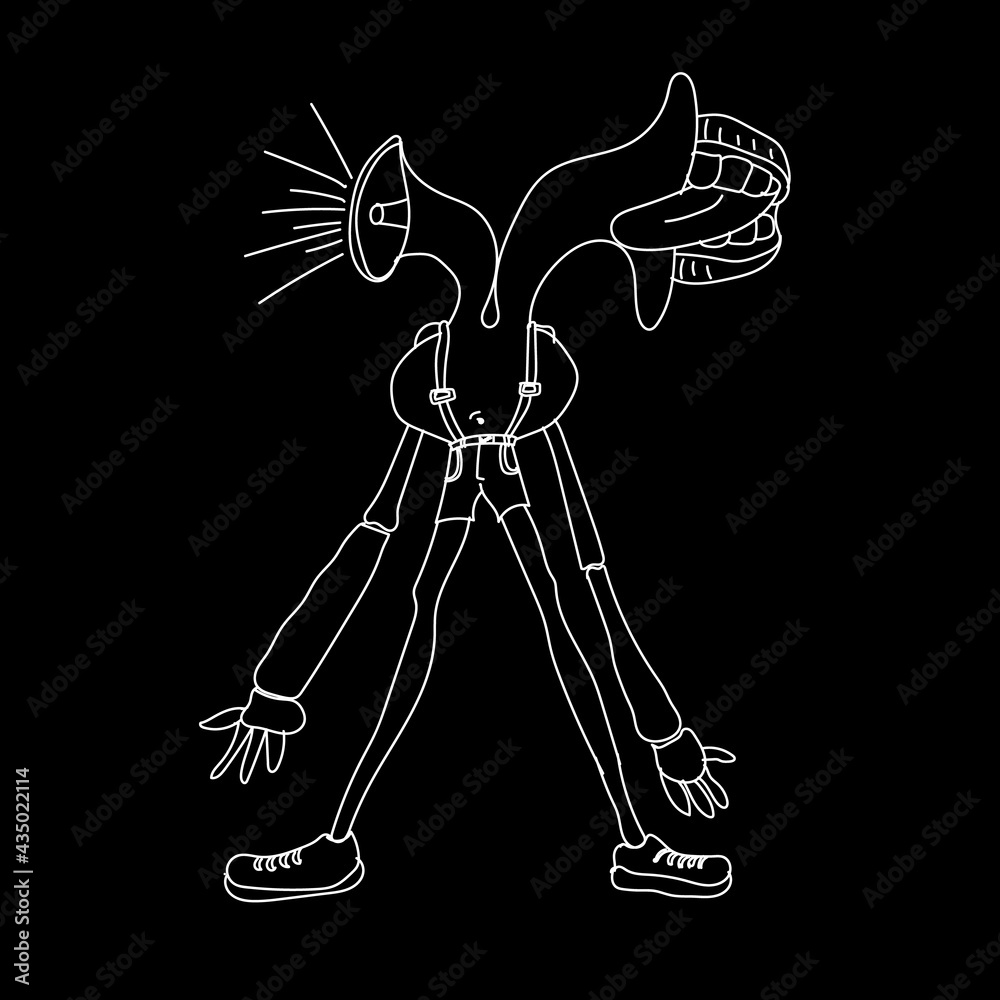 Siren head line art coloring page illustration vector Stock Vector ...