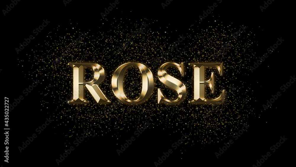 ROSE,Gold Text Effect, Gold text with sparks, Gold Plated Text Effect ...