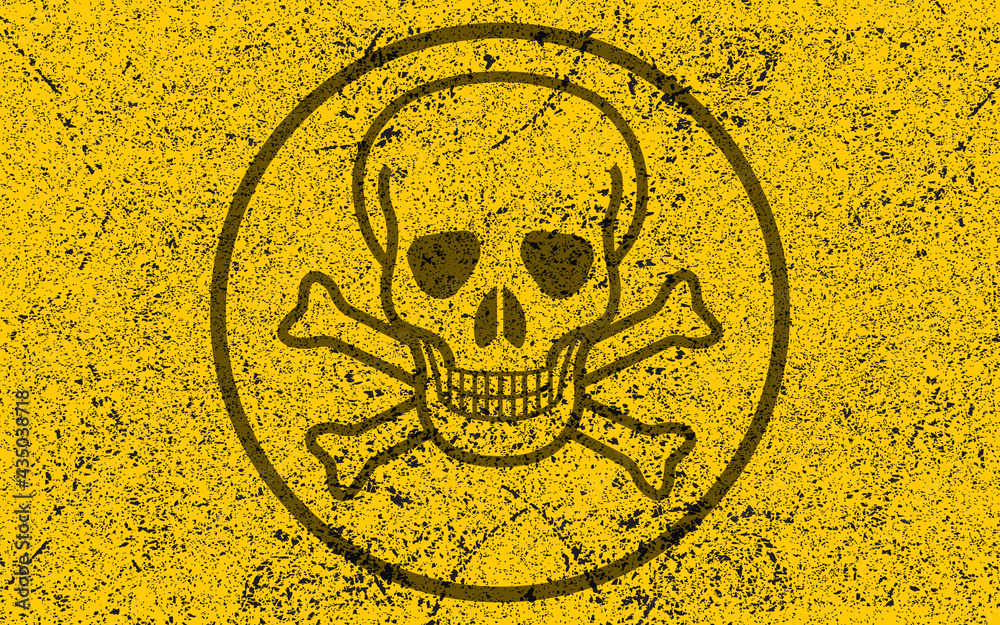 Poison warning background. Vector illustration of grunge toxic hazard ...