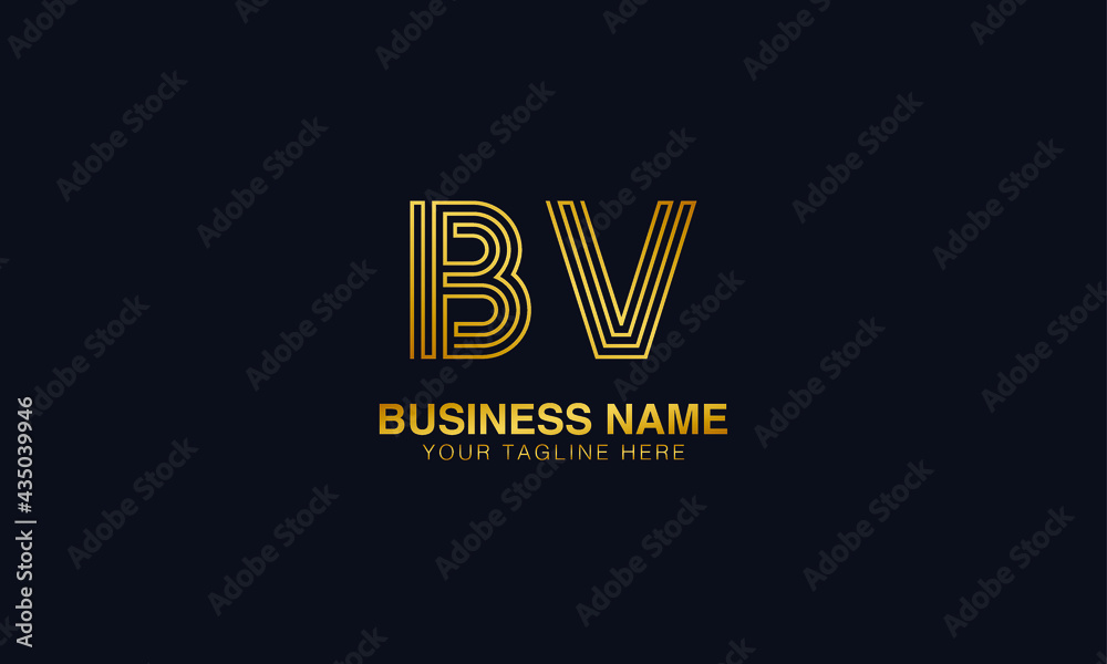 BV B V initial logo | initial based abstract modern minimal creative ...