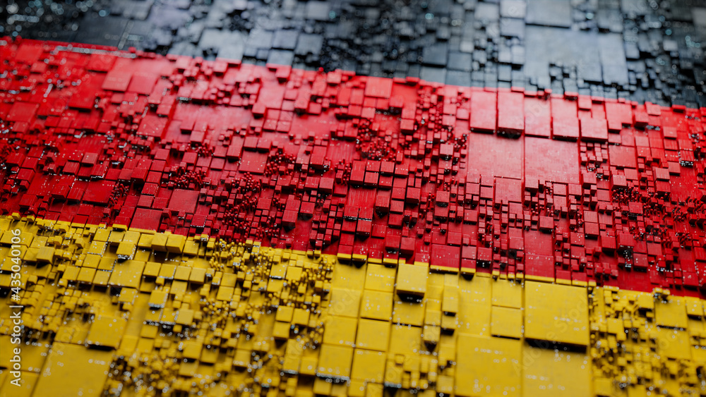 Flag of Germany rendered in a Futuristic 3D style. German Technology ...