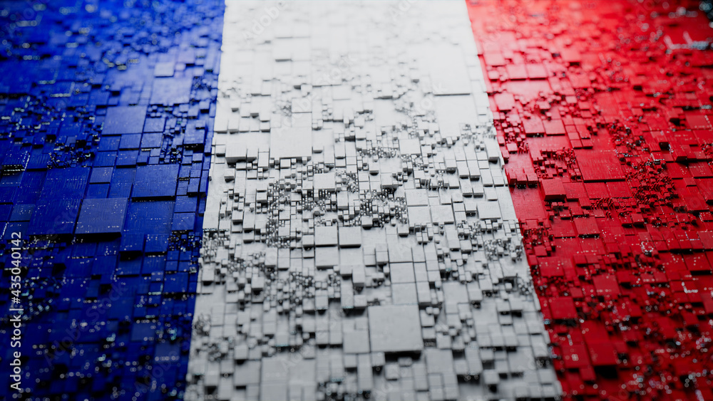 Colors of France rendered in a Futuristic 3D style. French Innovation ...